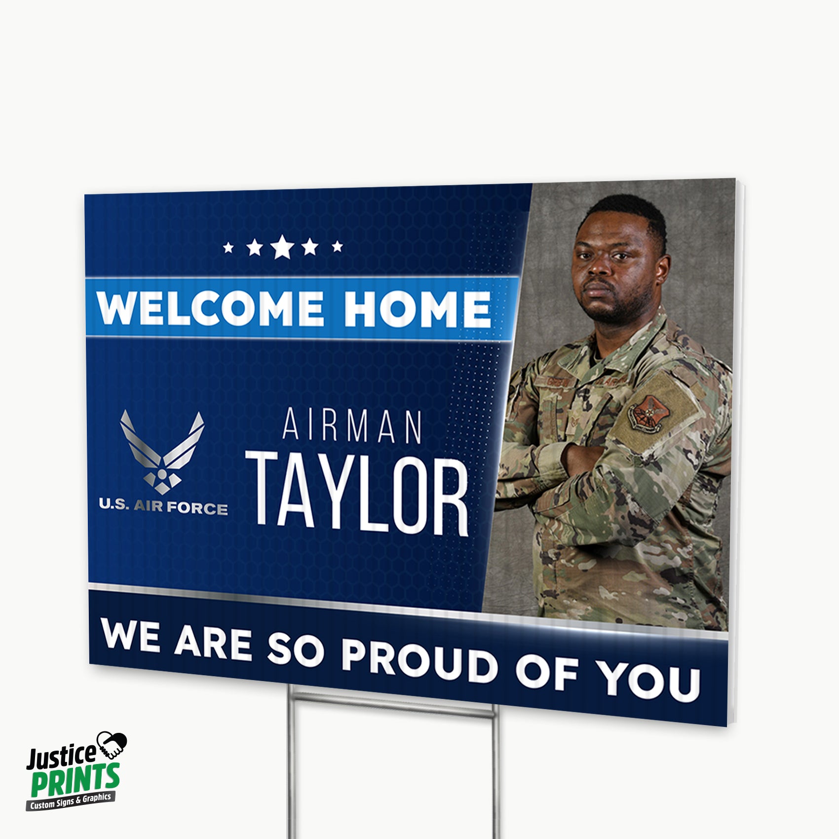 Welcome Home | Yard signs | "Air Force" Template – JusticePrints