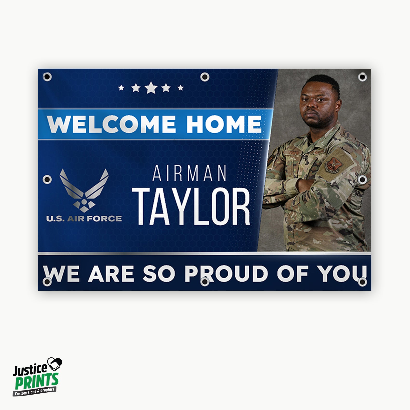 Welcome Home | Vinyl Banners | "Air Force" Template – JusticePrints