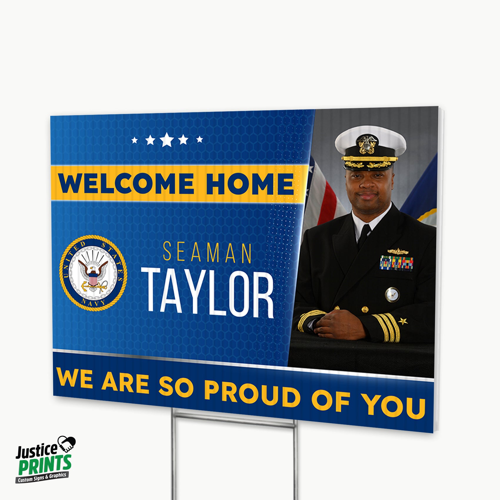 Welcome Home | Yard signs | "US Navy" Template – JusticePrints