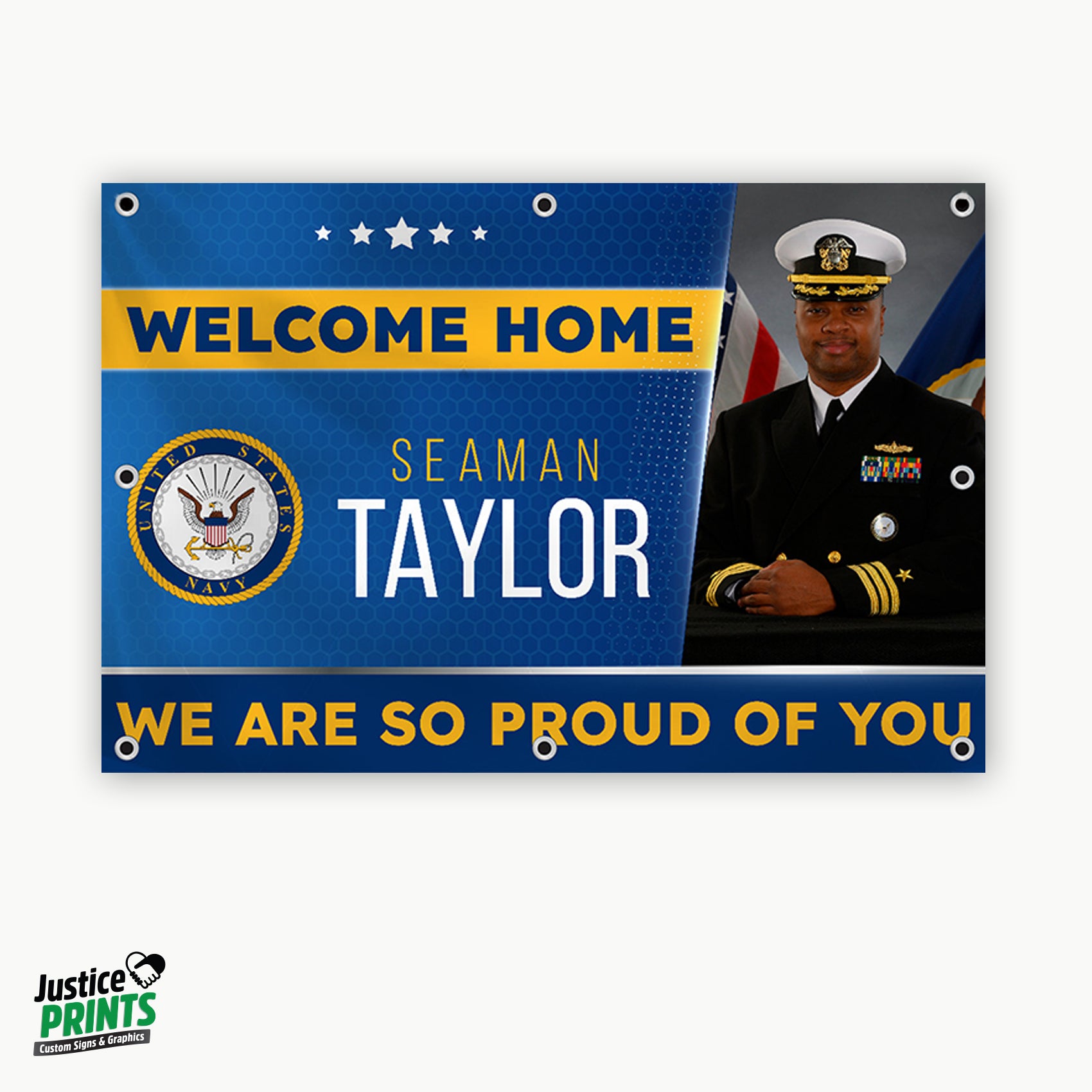Welcome Home | Vinyl Banners | "US Navy" Template – JusticePrints