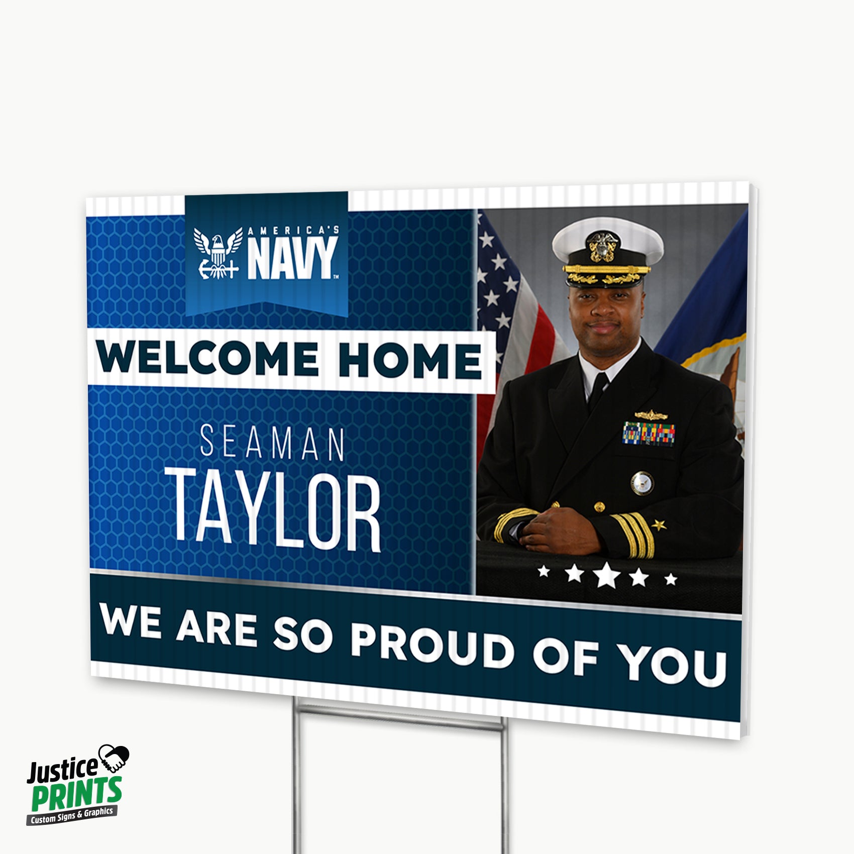 Welcome Home | Yard signs | "US Navy 2" Template – JusticePrints