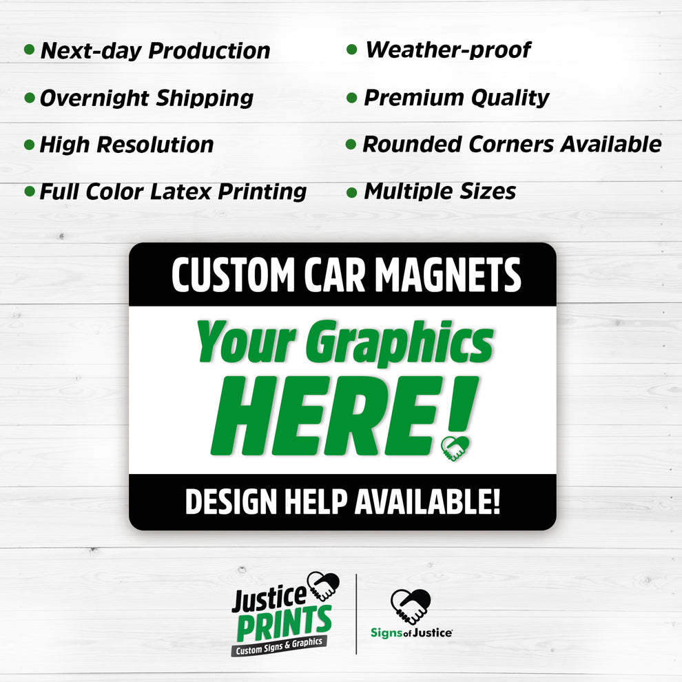 Custom Car Magnets | FREE Design Help + 2-Day Delivery! – JusticePrints